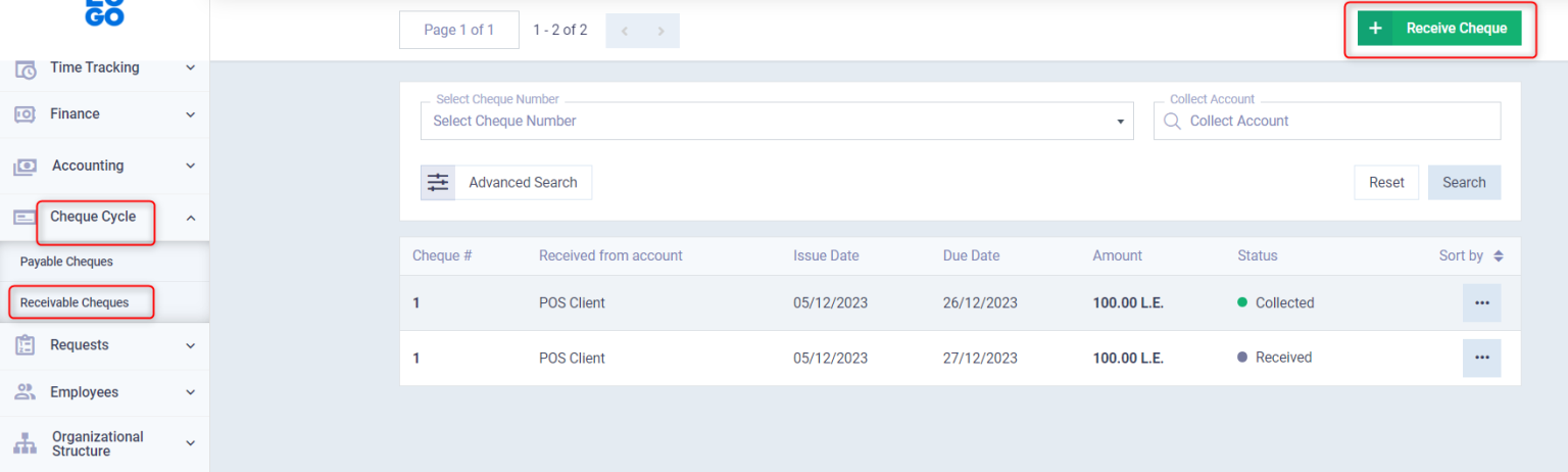 Guide for the Cheque Cycle in Daftra - Daftra Knowledge Base