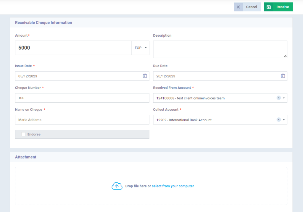 Guide for the Cheque Cycle in Daftra - Daftra Knowledge Base