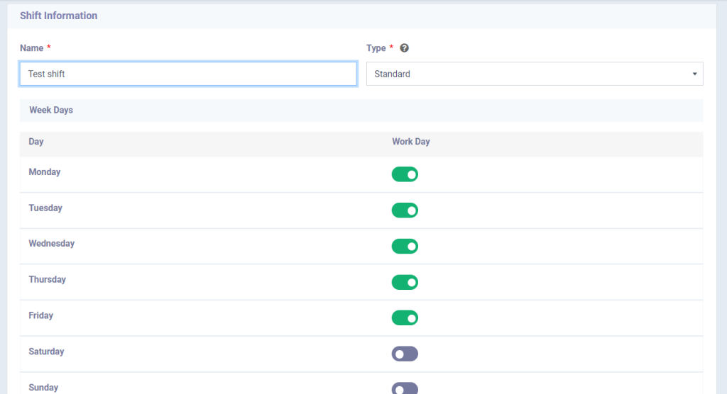 Shifts System - Daftra Knowledge Base