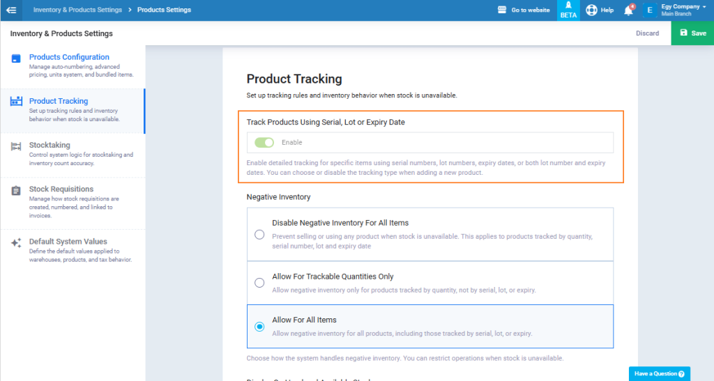 Tracking a Product by Expiry Date - Daftra Knowledge Base