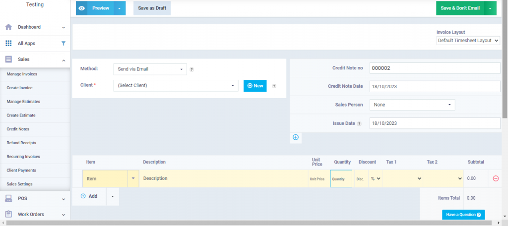Issuing Credit Notes and Return Invoices - Daftra Knowledge Base