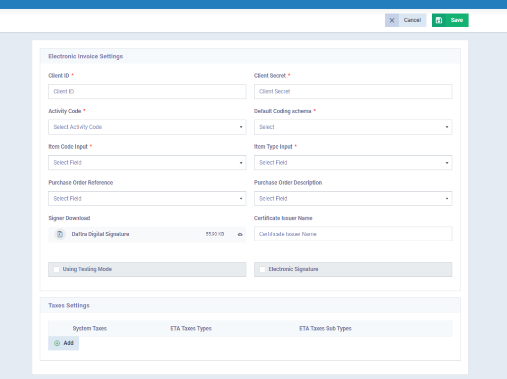 Integrating Daftra with the Egyptian Tax Authority (ETA) - Daftra ...