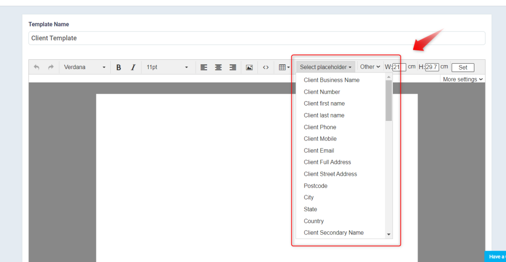 Creating a Client Card Template - Daftra Knowledge Base