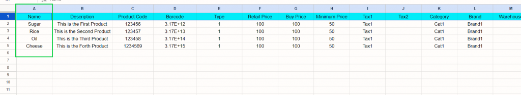 How to update a Product Field Data through Excel - Daftra Knowledge Base