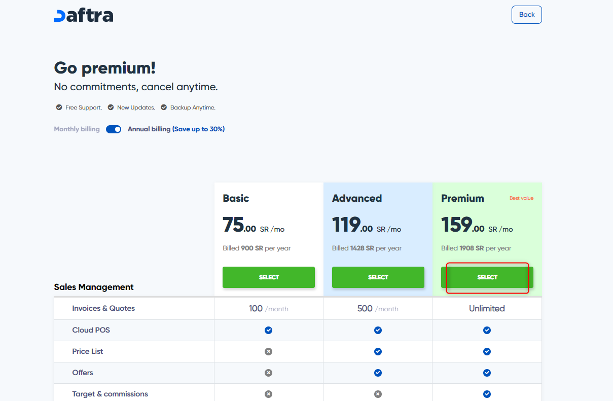 Activating the Discount Code when Activating the Subscription - Daftra ...
