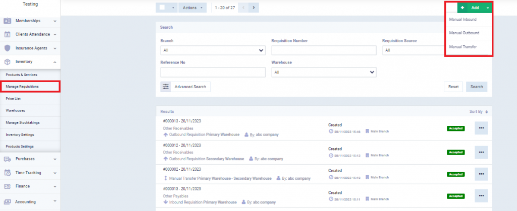 How to Create a Stock Inbound/Outbound Requisition - Daftra Knowledge Base