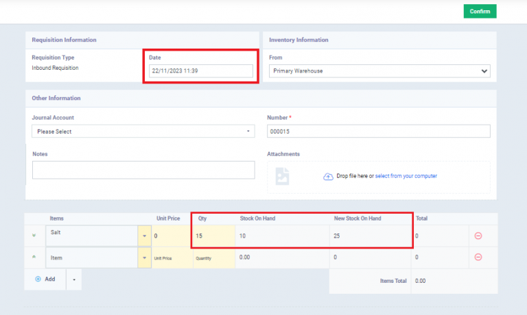 How to Create a Stock Inbound/Outbound Requisition - Daftra Knowledge Base