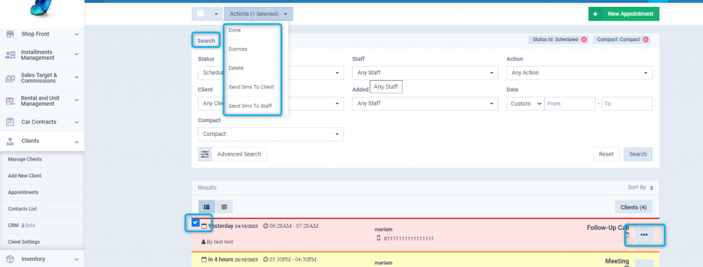 Managing Client Appointments - Daftra Knowledge Base