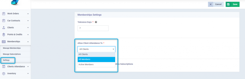 Logging a Client Attendance - Daftra Knowledge Base