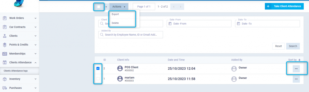 Logging a Client Attendance - Daftra Knowledge Base