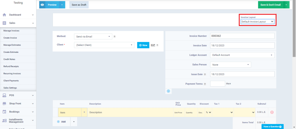 Setting a Different Design for Each Document in the Purchasing/Sales Cycle - Daftra Knowledge Base