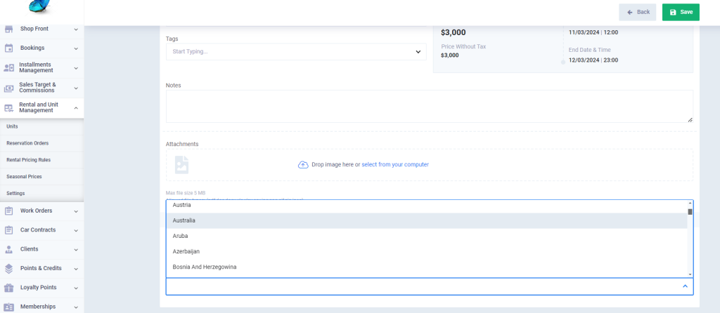 Reservations Additional Fields - Daftra Knowledge Base