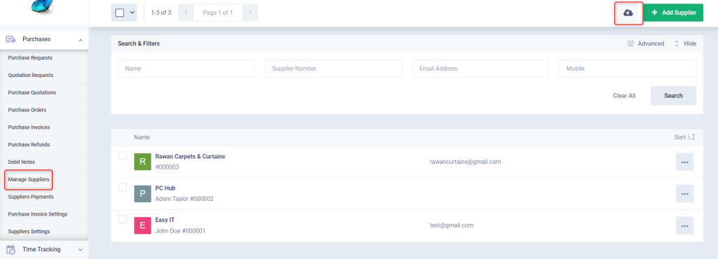 Importing Suppliers via Excel - Daftra Knowledge Base