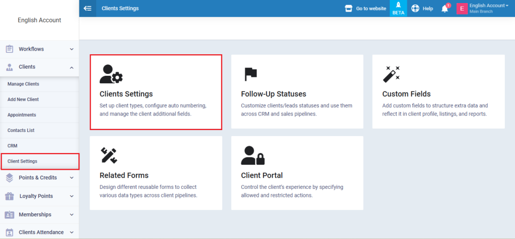 Explanation of How to set up the Client Settings in the Client ...