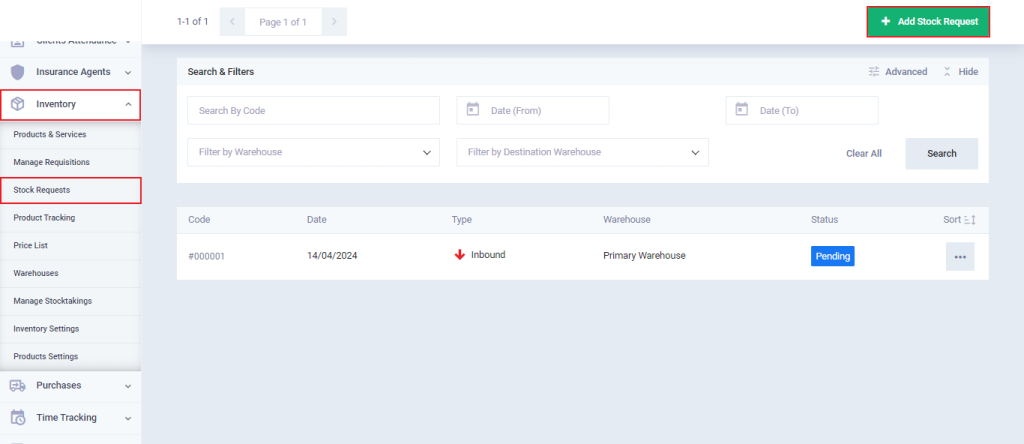 Stock Requests - Daftra Knowledge Base