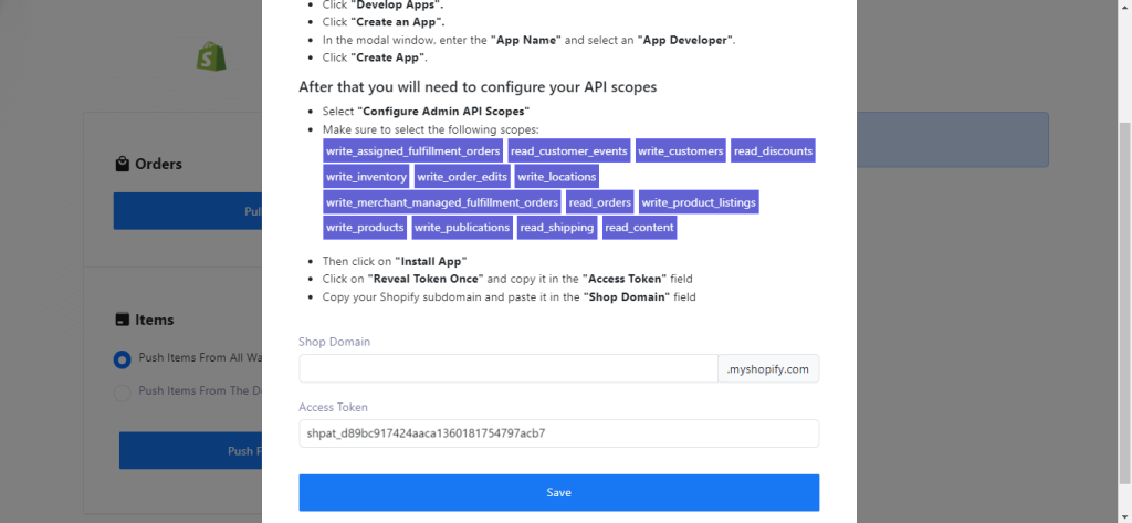 Connecting your Account to Shopify - Daftra Knowledge Base
