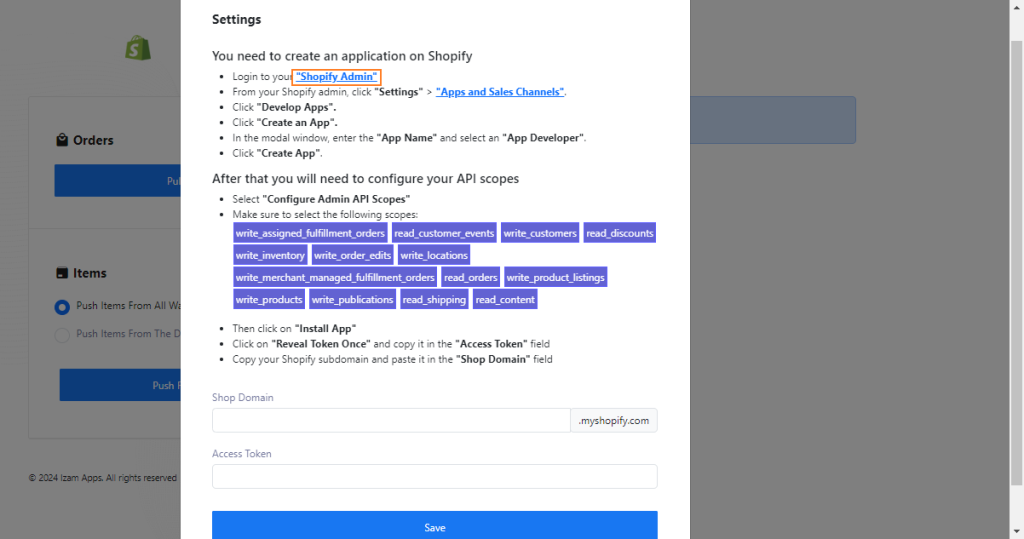 Connecting your Account to Shopify - Daftra Knowledge Base