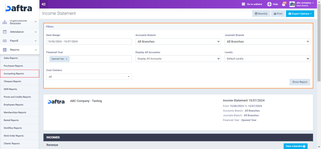 Income Statement - Balance Sheet - Cash Flow Statement on Daftra and How to Read Them - Daftra ...