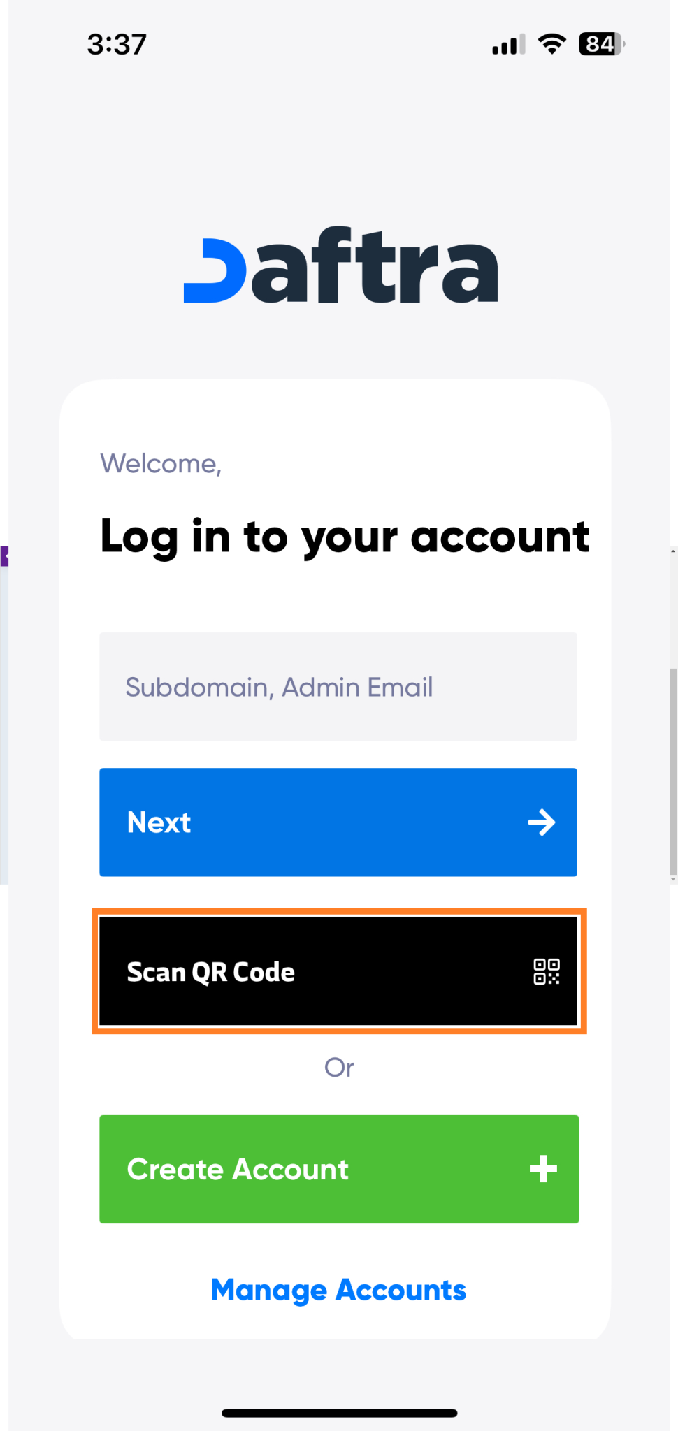 Logging into the System using a QR Code - Daftra Knowledge Base