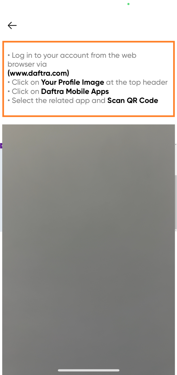Logging into the System using a QR Code - Daftra Knowledge Base