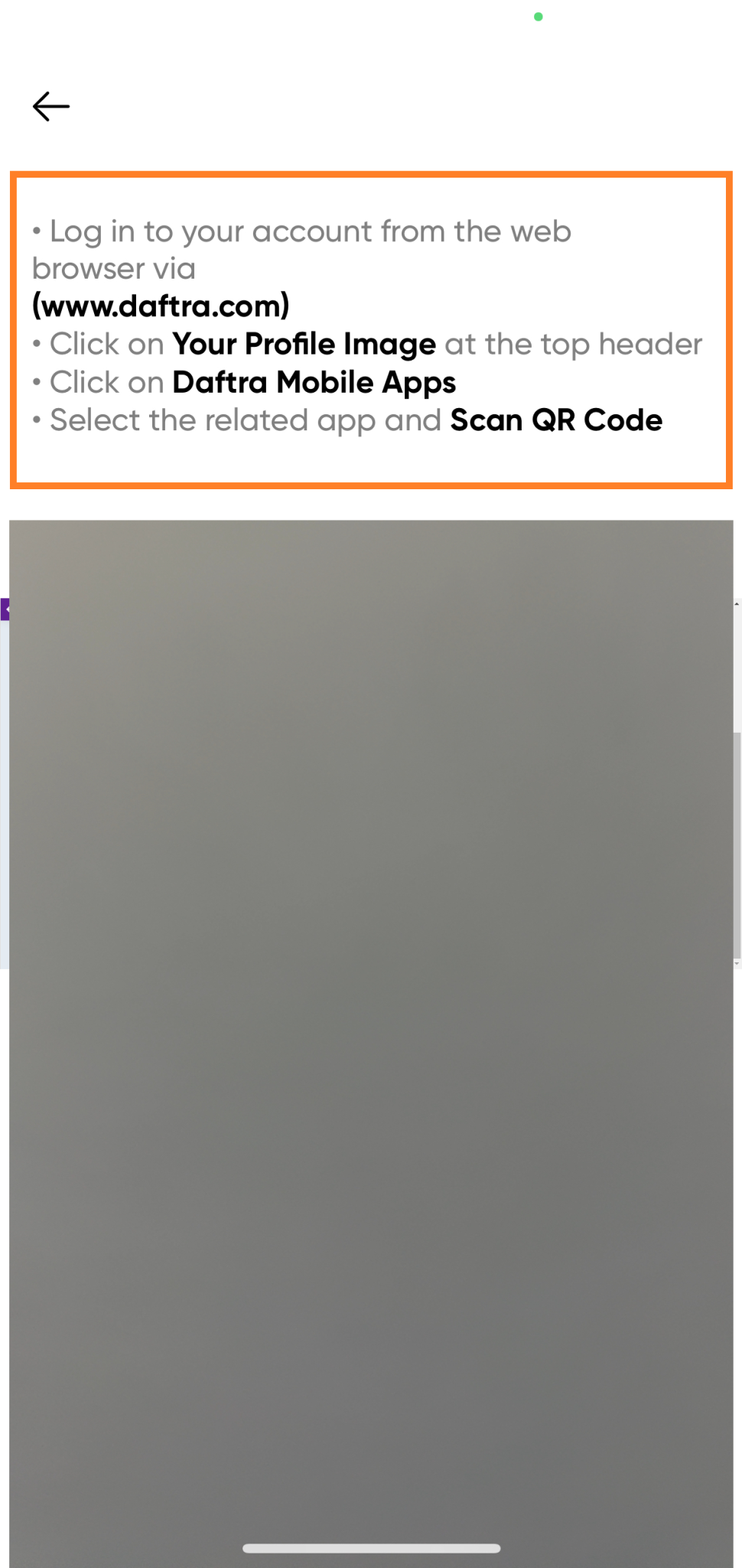 Logging into the System using a QR Code - Daftra Knowledge Base