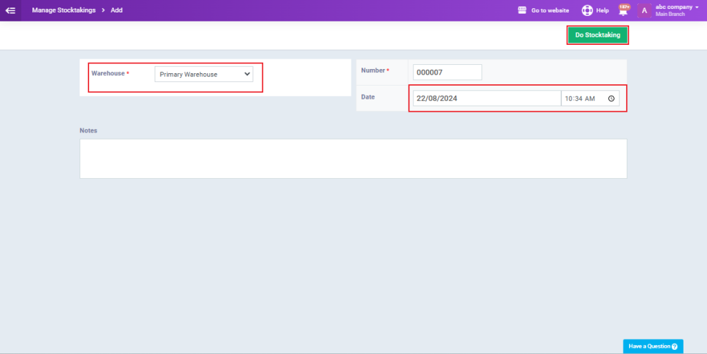 How to Perform Inventory Stocktaking of Tracked Products - Daftra ...