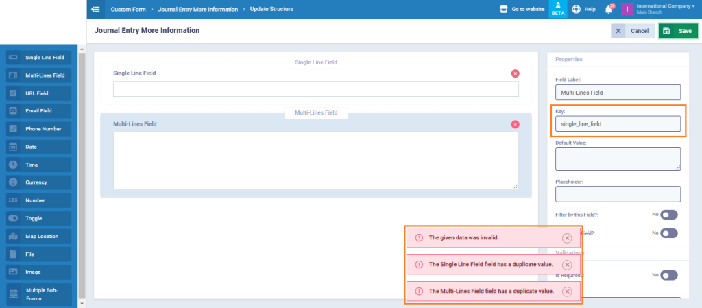 Journal Entries Custom Fields - Daftra Knowledge Base